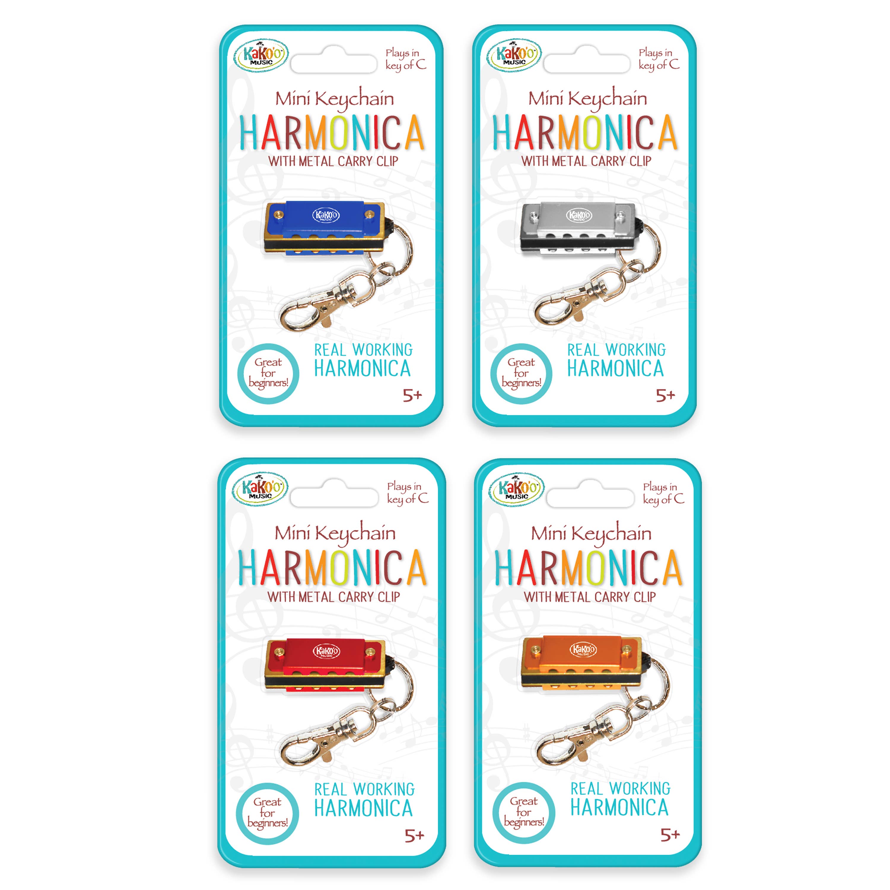 KaKo'o Music - Mini Keychain Harmonicas 16pk Assortment | GRAMMY Museum Store